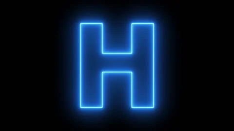 Animation of a glowing led letter H isol... | Stock Video | Pond5