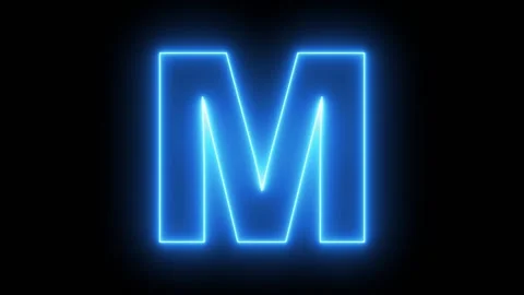 Animation of a glowing led letter M isol... | Stock Video | Pond5