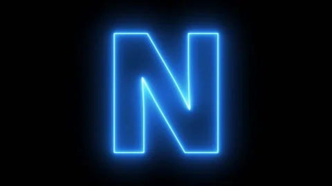 Animation of a glowing led letter N isol... | Stock Video | Pond5