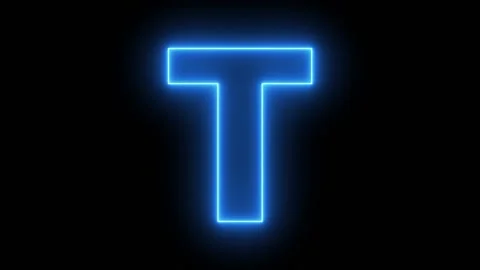 Animation of a glowing led letter T isol... | Stock Video | Pond5