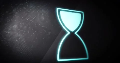 Animation of glowing loading hourglass d... | Stock Video | Pond5