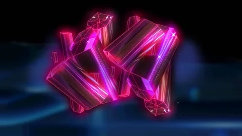 Animation of glowing metallic block spin... | Stock Video | Pond5