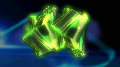 Animation of glowing metallic green bloc... | Stock Video | Pond5