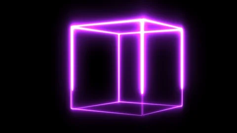 animation glowing neon cube . Seamless l... | Stock Video | Pond5