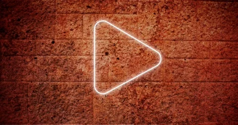 Animation of glowing neon play button ic... | Stock Video | Pond5