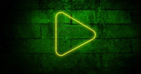 Animation of glowing neon play button ic... | Stock Video | Pond5