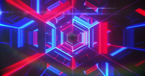 Animation of glowing shapes moving in a ... | Stock Video | Pond5