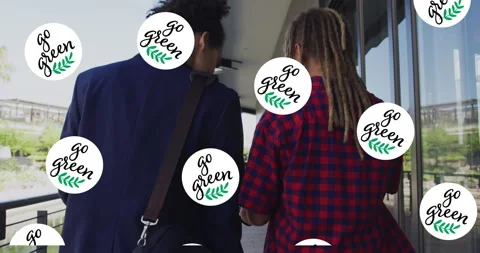 Animation of go green text and logos rep... | Stock Video | Pond5