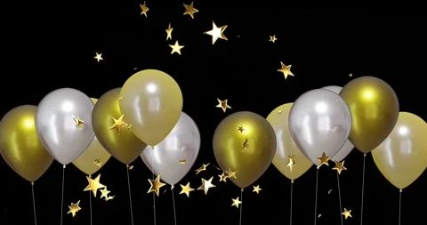 Animation of gold and silver balloons wi... | Stock Video | Pond5