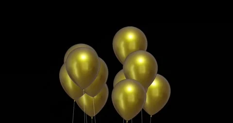 Animation of gold balloons on black back... | Stock Video | Pond5