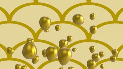 Animation of gold balloons floating on r... | Stock Video | Pond5