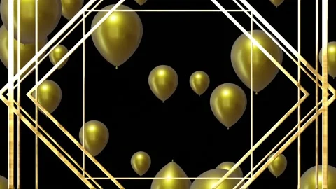 Animation of gold balloons with gold pat... | Stock Video | Pond5