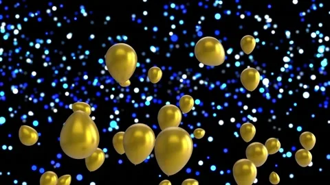 Animation of gold balloons over colorful... | Stock Video | Pond5