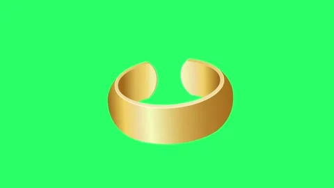Animation gold bangle on green screen. | Stock Video | Pond5