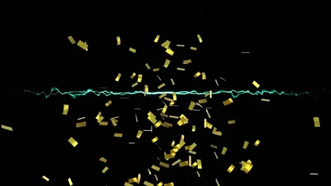 Animation of gold confetti falling and b... | Stock Video | Pond5