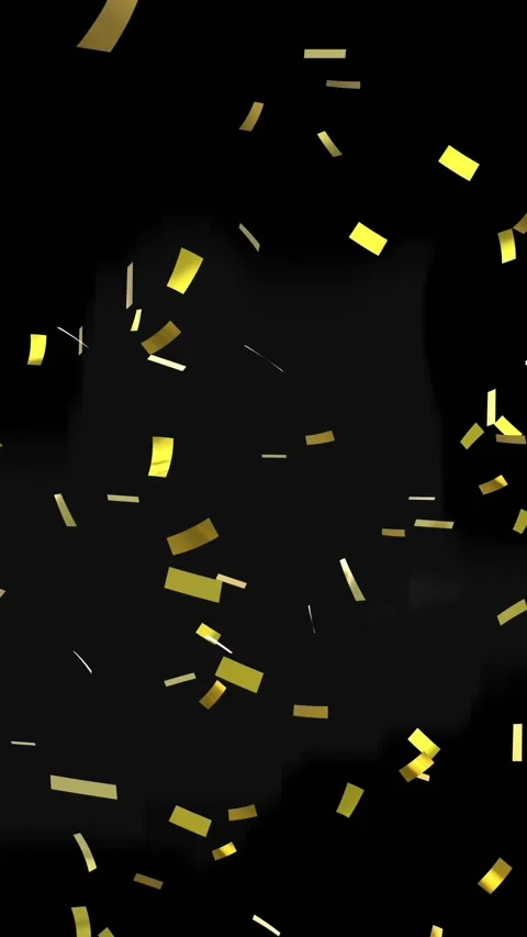 Animation of gold confetti floating over... | Stock Video | Pond5