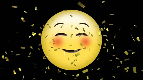 Animation of gold falling over smiling e... | Stock Video | Pond5