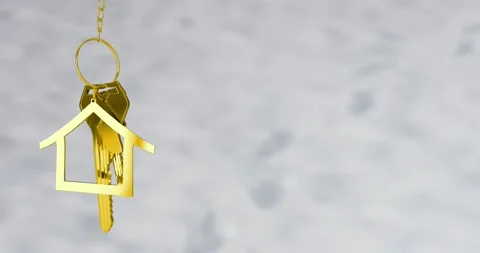 Animation of gold key with house keychai... | Stock Video | Pond5