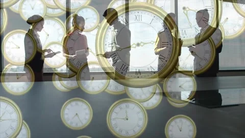 Animation of golden analog clocks fallin... | Stock Video | Pond5