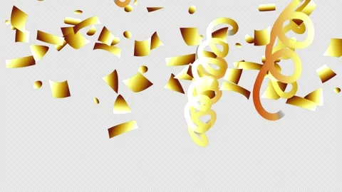 Animation of the golden Confetti on a bl... | Stock Video | Pond5