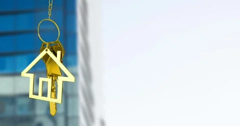 Animation of golden house keys against b... | Stock Video | Pond5