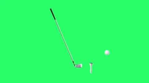 Animation golf club on green screen. | Stock Video | Pond5
