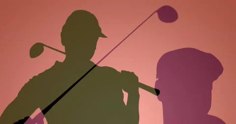 Animation of golf player silhouettes ove... | Stock Video | Pond5