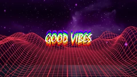 Animation of good vibes text with shapes... | Stock Video | Pond5
