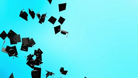 Animation of graduation caps and books f... | Stock Video | Pond5