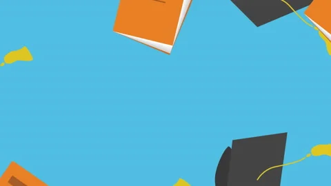 Animation of graduation caps and books f... | Stock Video | Pond5