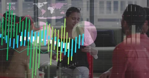 Animation of graph and infographic inter... | Stock Video | Pond5