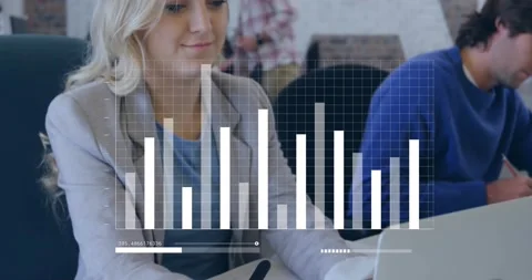 Animation of graph and loading bars over... | Stock Video | Pond5