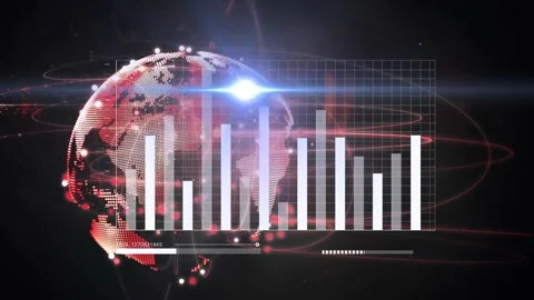 Animation of graph and loading bars over... | Stock Video | Pond5