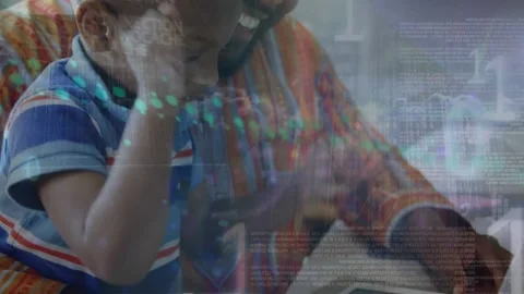 Animation of graph, binary code, compute... | Stock Video | Pond5