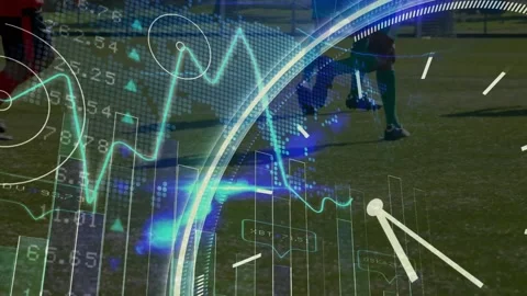 Animation of graph, clock , numbers and ... | Stock Video | Pond5