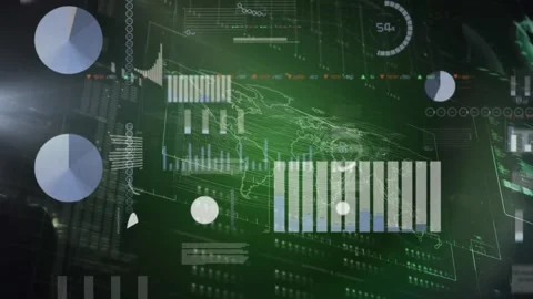 Animation of graph, loading circles, bar... | Stock Video | Pond5