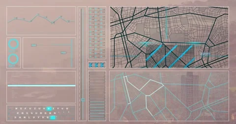 Animation of graph, loading circles, bar... | Stock Video | Pond5