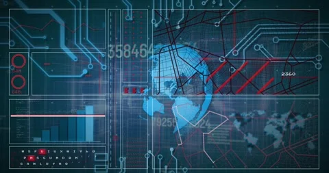 Animation of graph, map, changing number... | Stock Video | Pond5