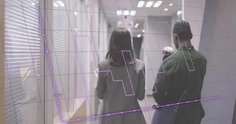 Animation of graph processing over diver... | Stock Video | Pond5