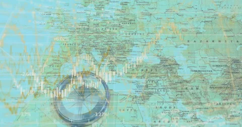 Animation of graph rolling over a compas... | Stock Video | Pond5