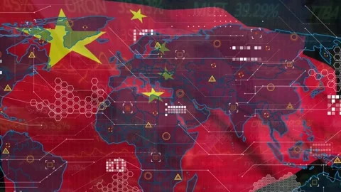 Animation of graphical moving map with h... | Stock Video | Pond5