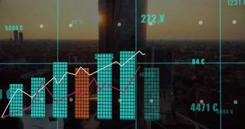 Animation of graphs with changing number... | Stock Video | Pond5