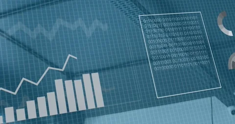 Animation of graphs, changing numbers, b... | Stock Video | Pond5