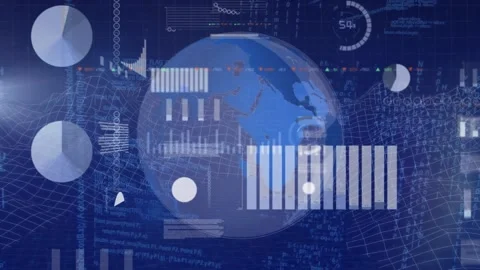 Animation of graphs, data and loading ci... | Stock Video | Pond5