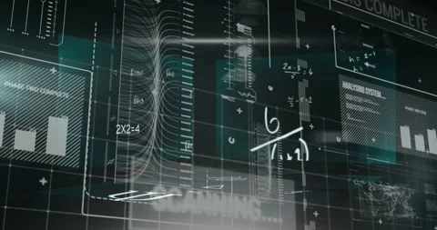 Animation of graphs, data and math formu... | Stock Video | Pond5