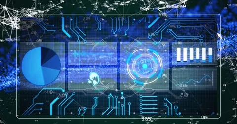 Animation of graphs, loading circles, gl... | Stock Video | Pond5