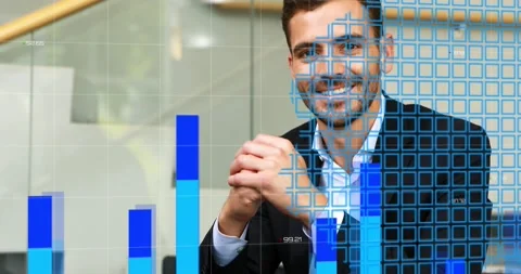 Animation of graphs, map and grid patter... | Stock Video | Pond5
