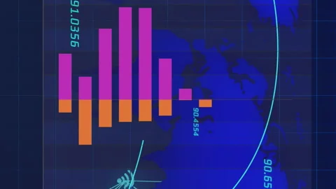 Animation of graphs, numbers, connected ... | Stock Video | Pond5
