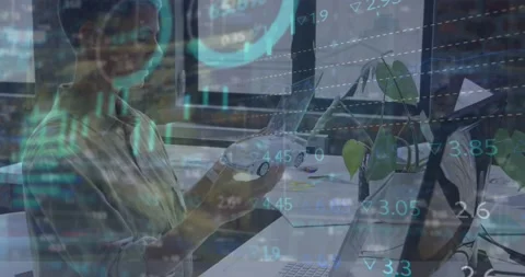 Animation of graphs, numbers, loading ci... | Stock Video | Pond5