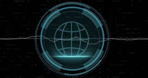 Animation of graphs over globe, cyber se... | Stock Video | Pond5